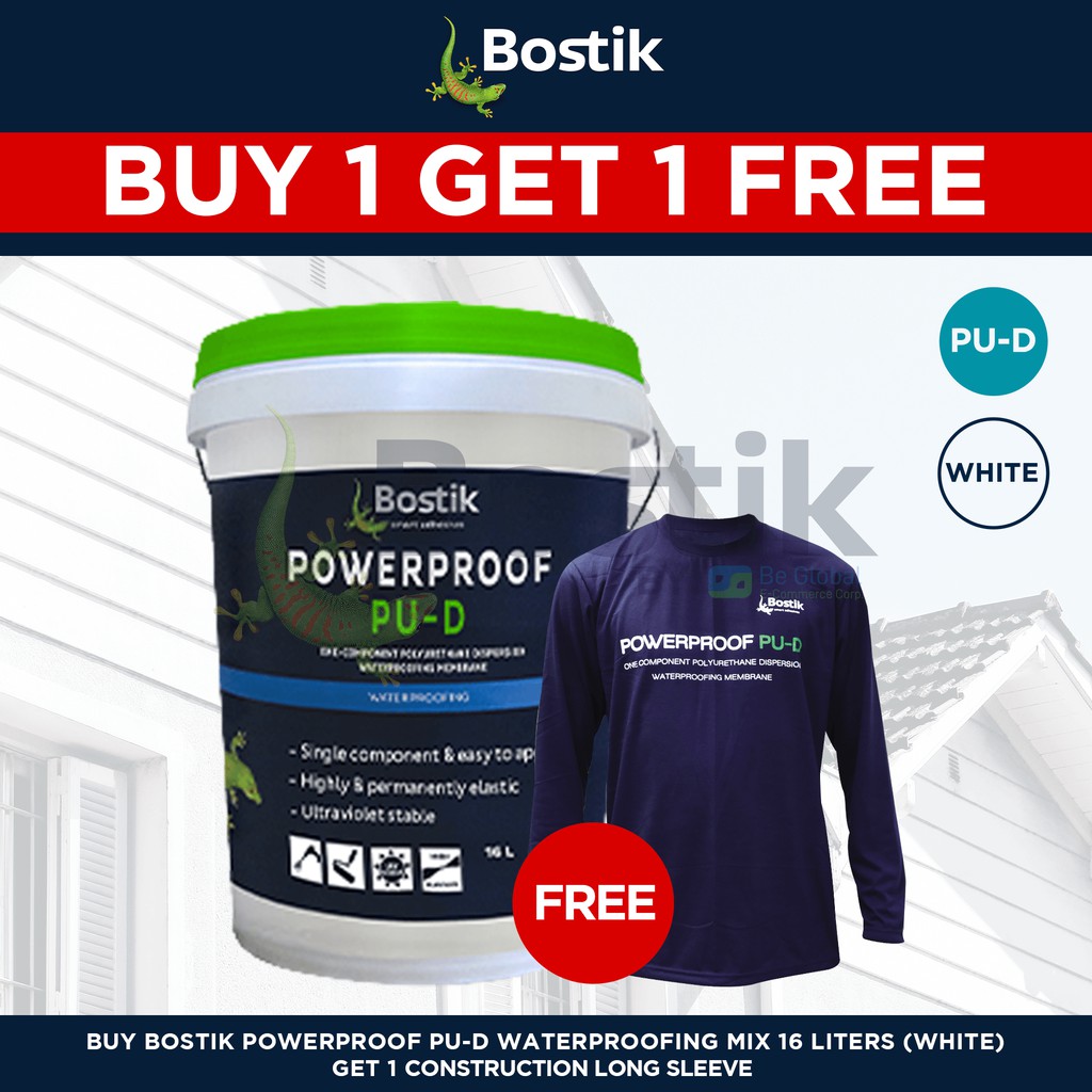 Buy 1 Bostik Powerproof PU-D Waterproofing Mix 16 Liters (White) Get 1 ...