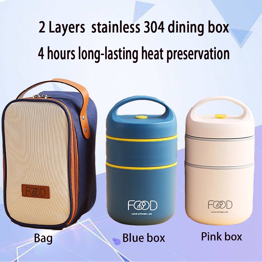 2 Layer Soup Bentgo Lunch Box Stainless with Bag Thermal 304 Stainless ...