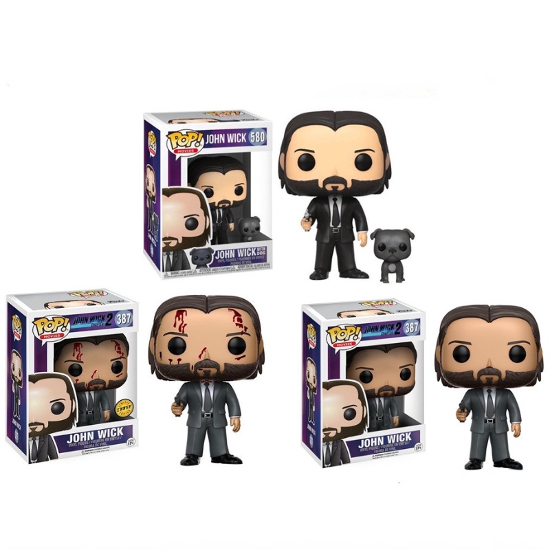 Funko POP! Movies John Wick - John Wick 387 John in Black Suit with Dog ...