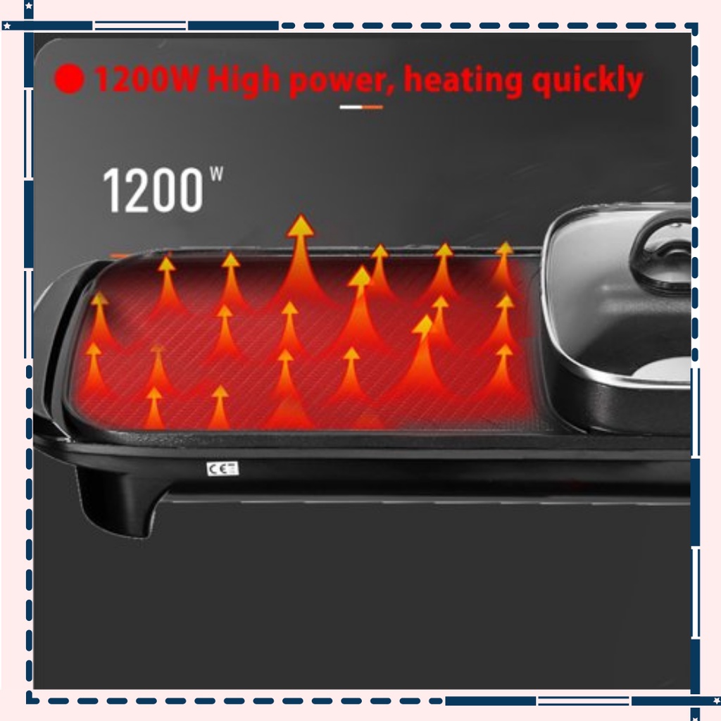 2 in 1 Electric Samgyupsal Grill w/ Hotpot | Smokeless Non Stick Korean ...