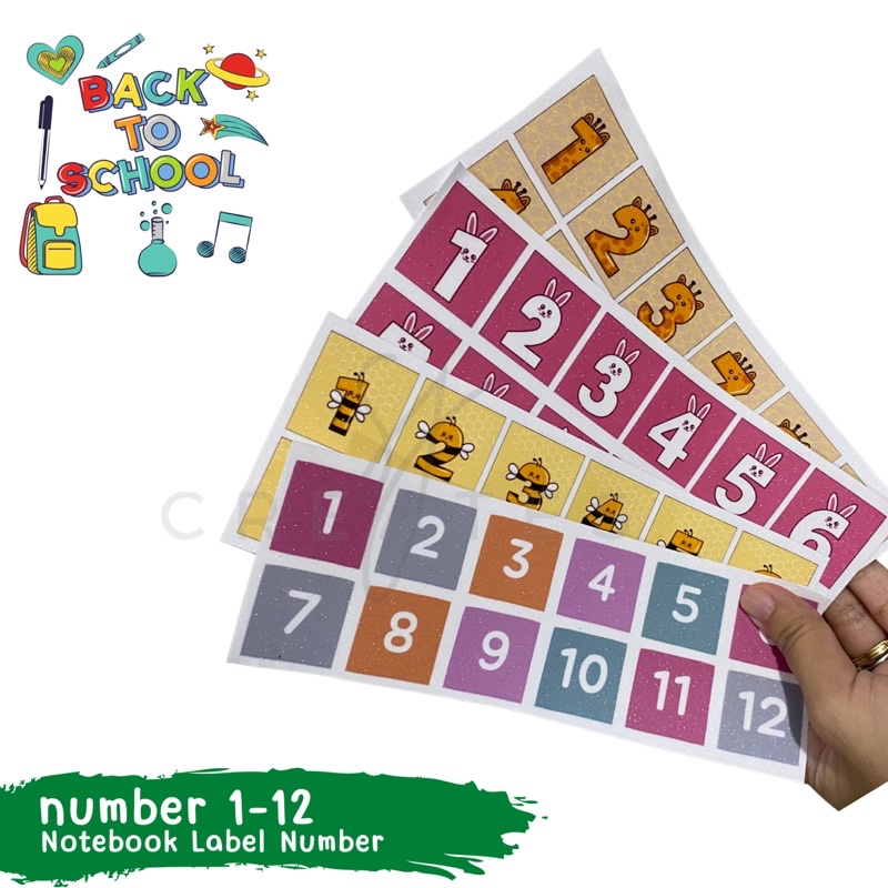 Notebook Sticker Label Numbers N1-N12 | Numer Sticker | Shopee Philippines