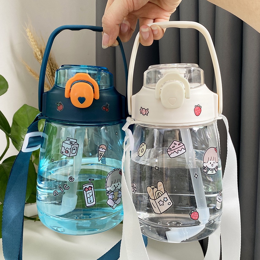 1300ml Set Water Bottle Cup Female Summer Large Capacity Influencer ...