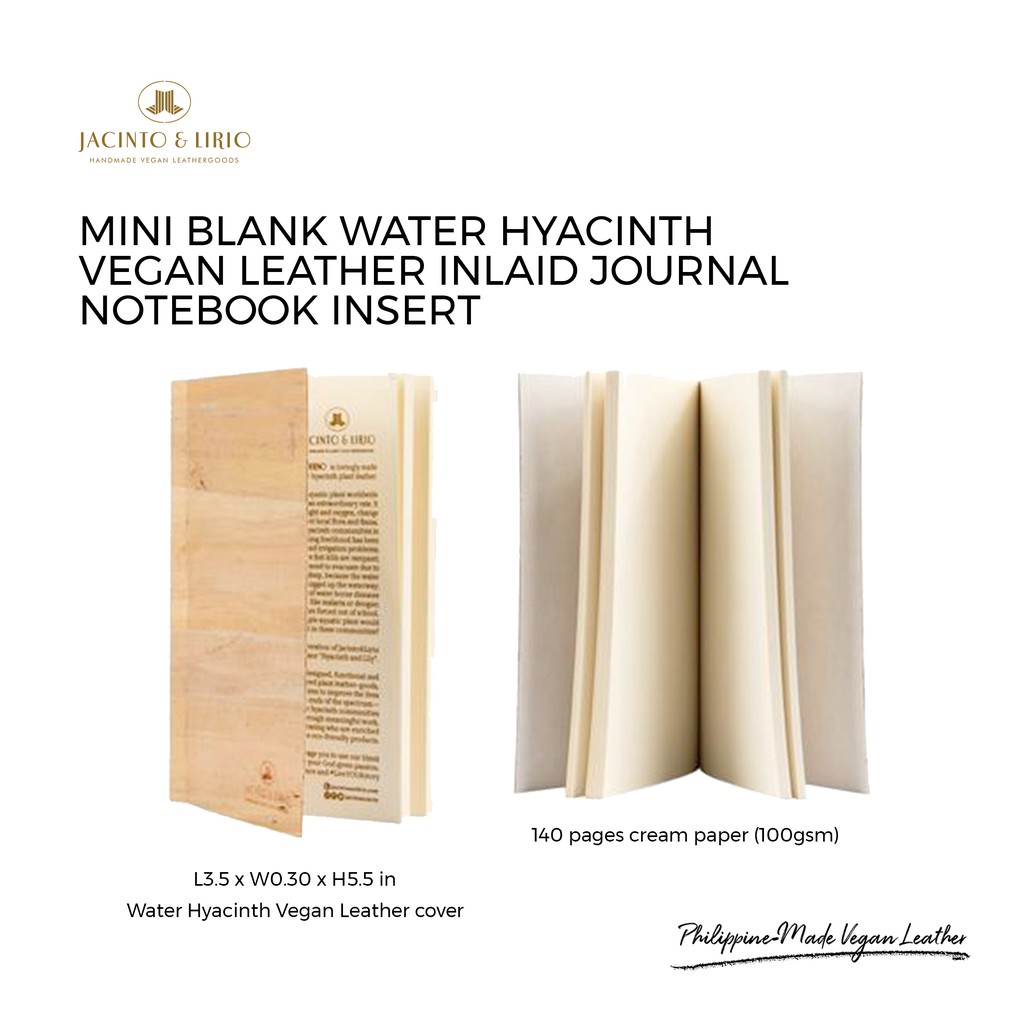 Jacinto & Lirio Bronze Unlined Water Hyacinth Inlaid Journal Notebook ...