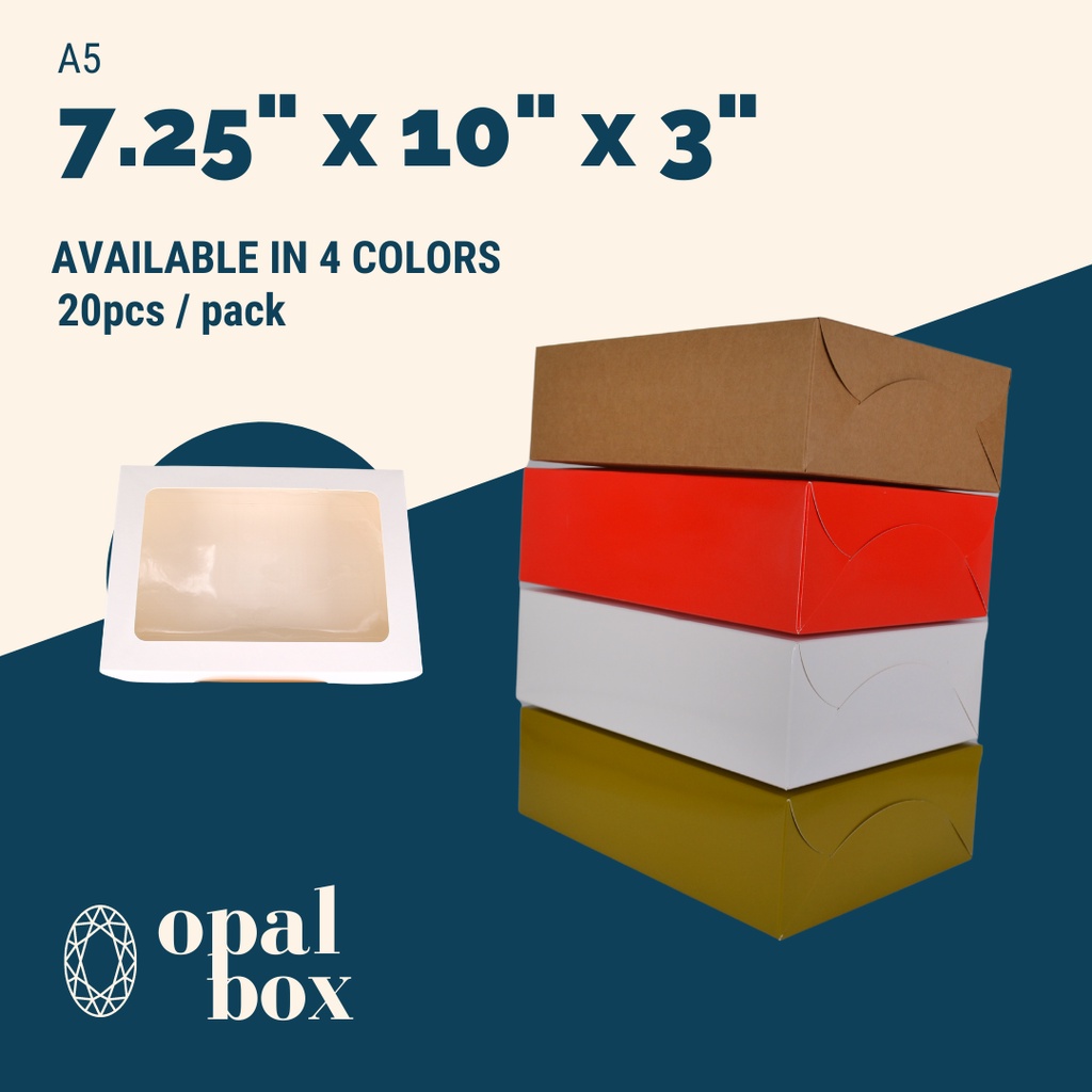 Opalbox | 7.25x10x 3 Pastry Box Brownie Box Laminated | Shopee Philippines