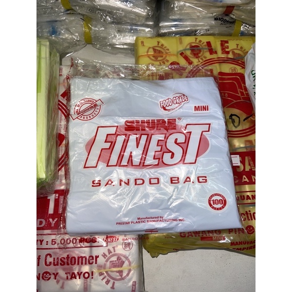 100pcs SHURE Finest Plastic Sando Bag Mini Size | Shopee Philippines