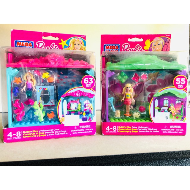 MEGA BLOKS Barbie Build’nPlay Underwater Cove/Fairy Hideaway | Shopee ...