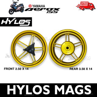 Yamaha Aerox 155 Hylos Mags 14 set Gold Plug and play 2pcs aerox Wheel ...