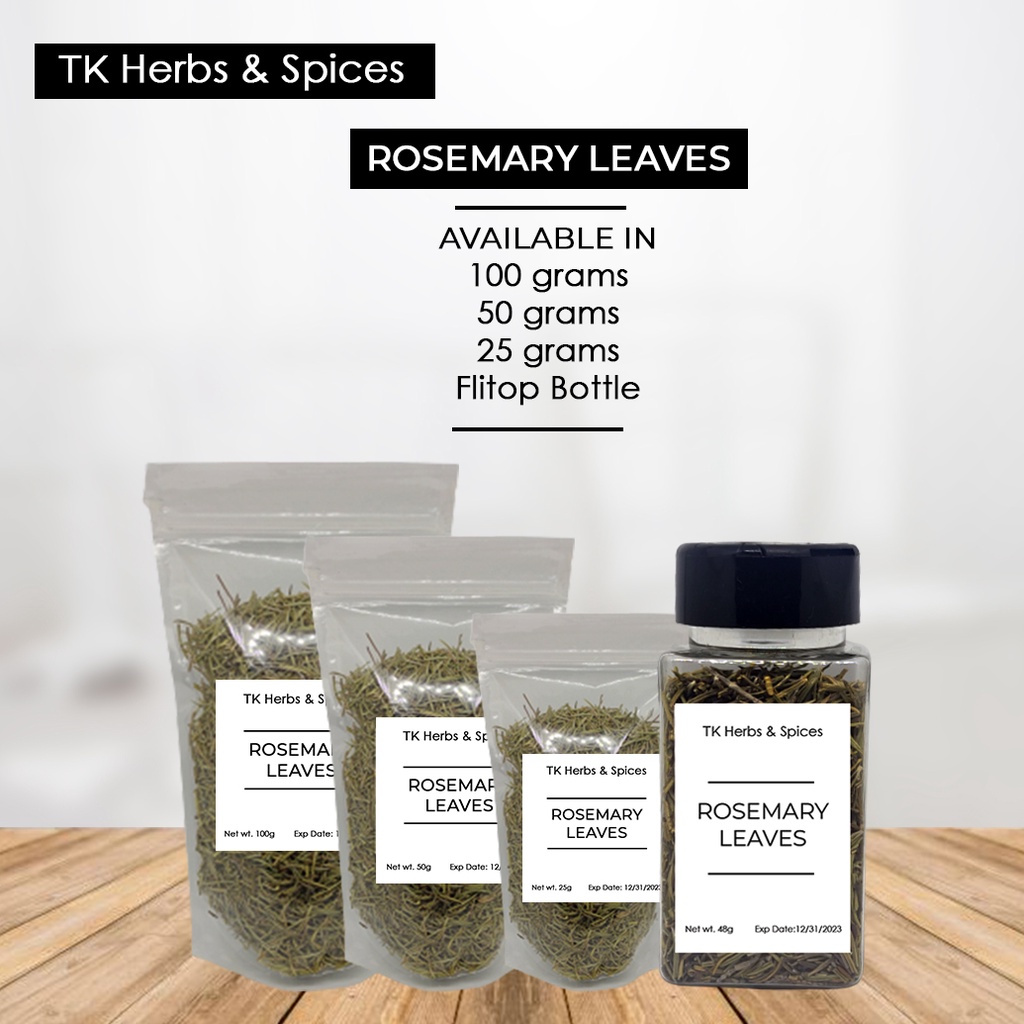 Premium Rosemary Leaves Available in 25g, 50g,100g & Flip top Bottle ...
