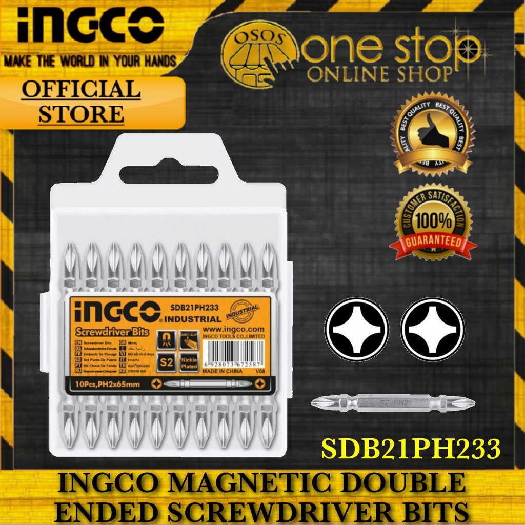 Ingco Magnetic Double Ended Screwdriver Screw Driver Bits SDB21PH233 ...