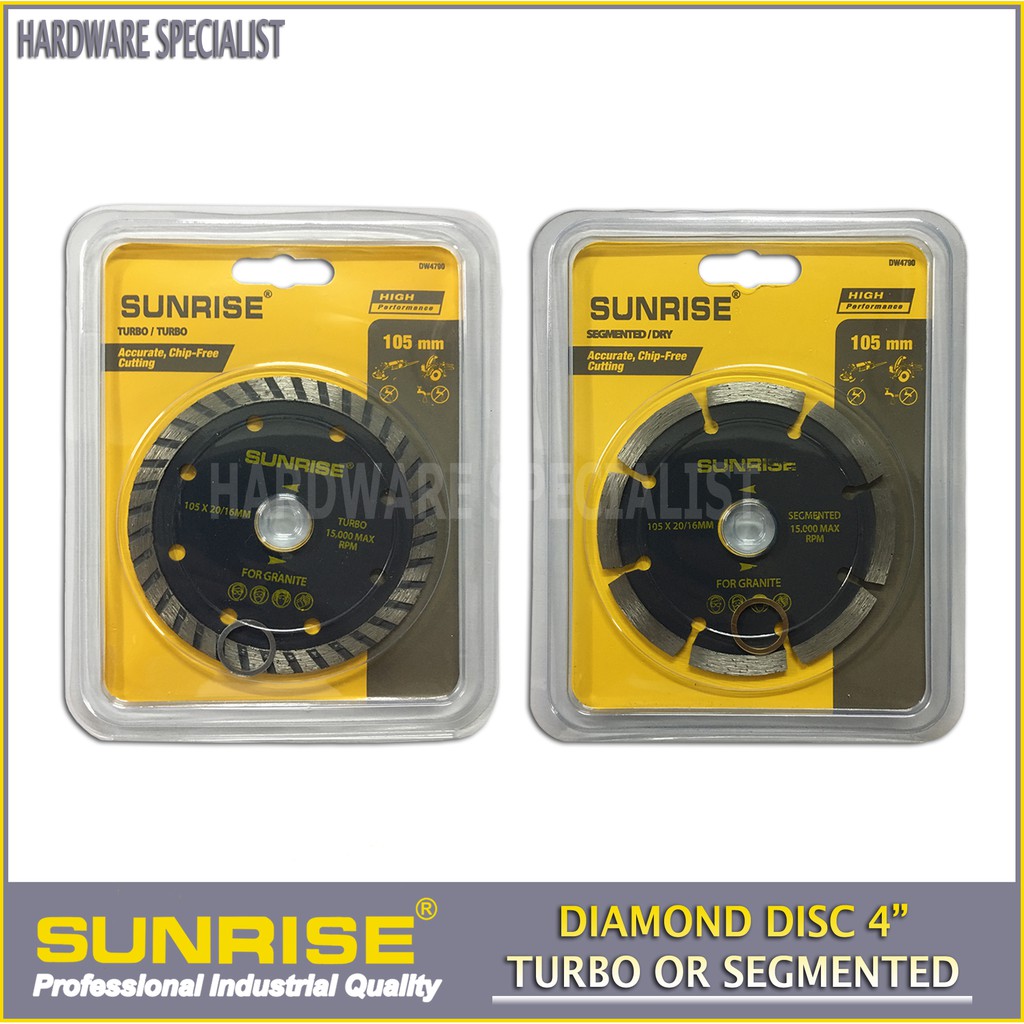 Sunrise Diamond Disc 4" 105 mm Turbo OR Segmented (SOLD PER PC ...