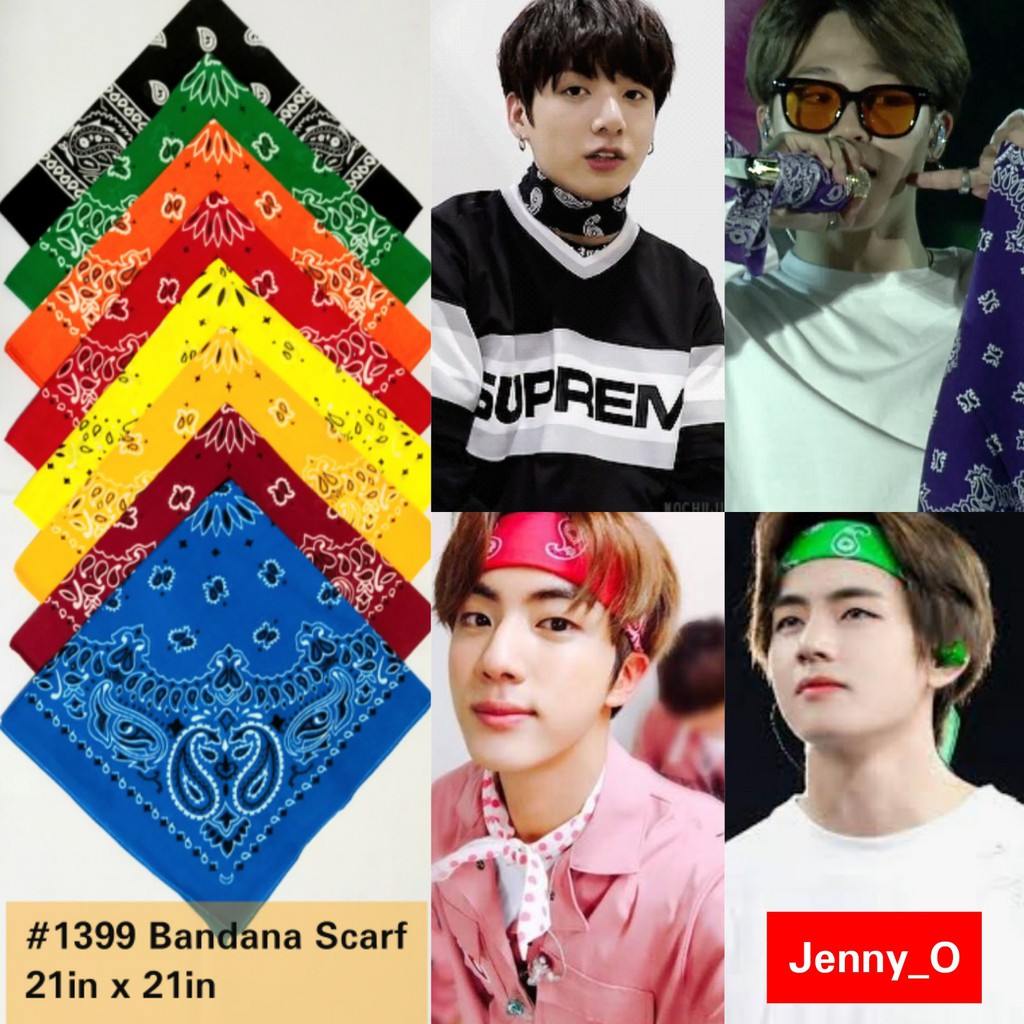 JENNY_O #1399 BANDANA SCARF Multifunctional Panyo Scarf 21" x 21 ...