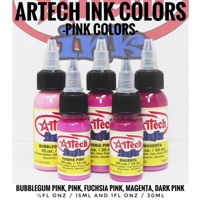 ARTECH INK COLORS [PINK COLORS] (Originally Filipino Made Tattoo Inks ...