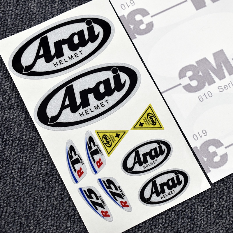 Whole Set Motorcycle Helmet Decal Waterproof Reflective Stickers ARAI ...