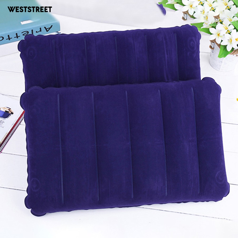 Inflatable Pillow Outdoor Camping Ultra-Light Portable Travel Flocking ...