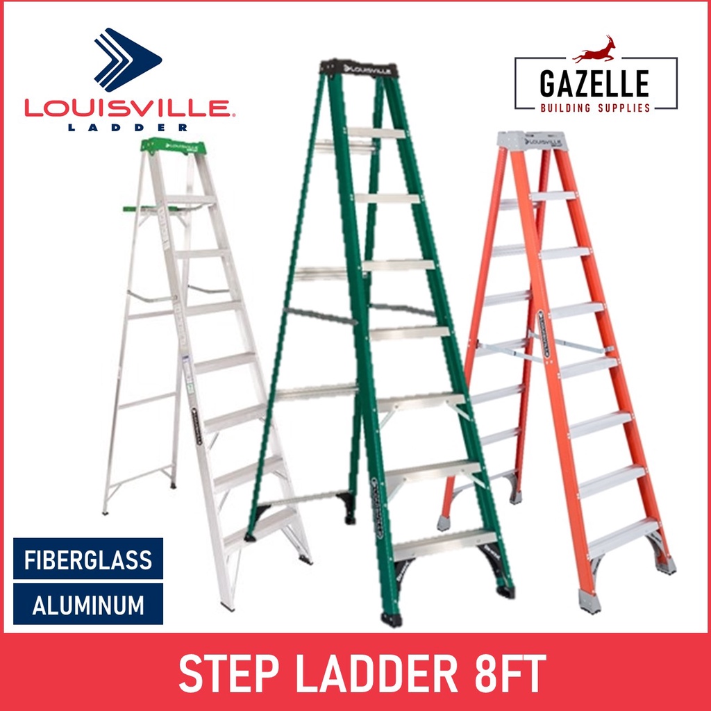 Louisville Ladder 8 FT Fiberglass Step Ladder 225lb / 300lb - FS4008 ...