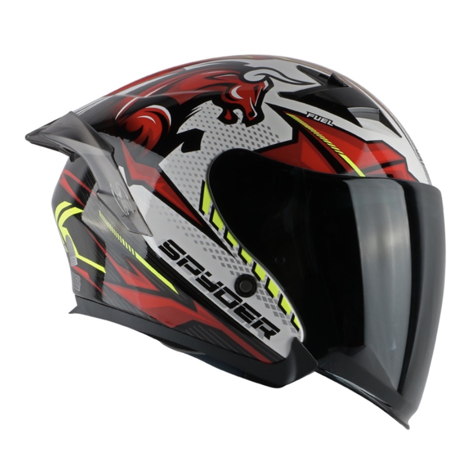 Spyder Open-face Helmet with Dual Visor FUEL GD S2 RAGE- (FREE CLEAR ...