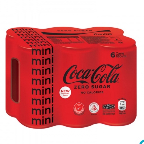 Coca Cola Mini Can Pack Zero Sugar 6 x 180ml / No Calories | Shopee ...