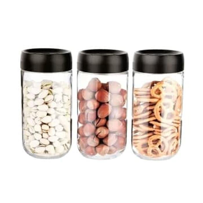 Set Of 3 Pcs Glass Jars lebaran Cookies Jars / Food Seasoning Jars ...
