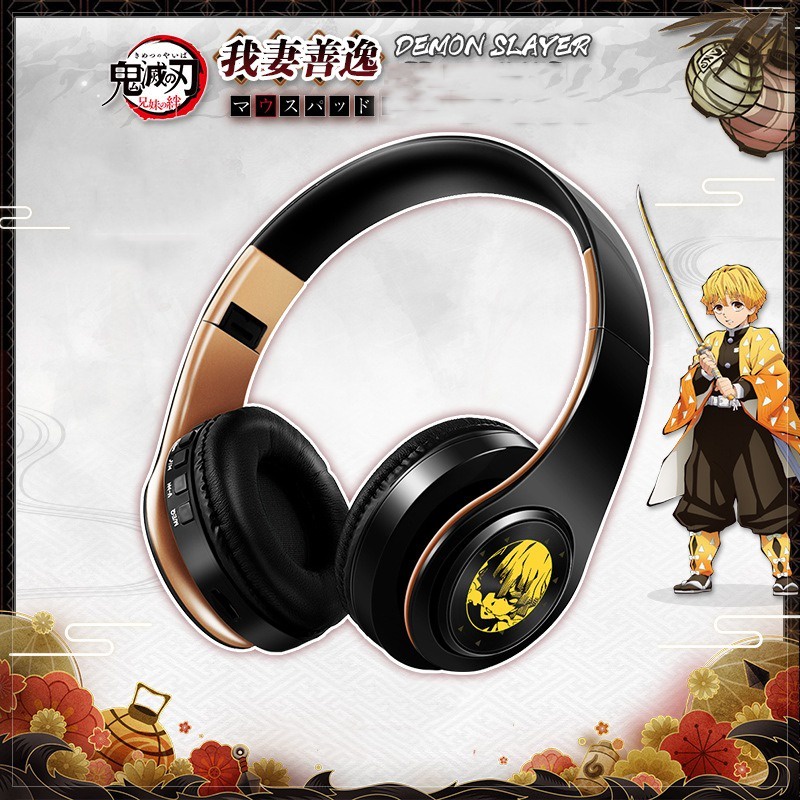 Anime Demon Slayer Kimetsu no Yaiba Agatsuma Zenitsu Cosplay Headset ...