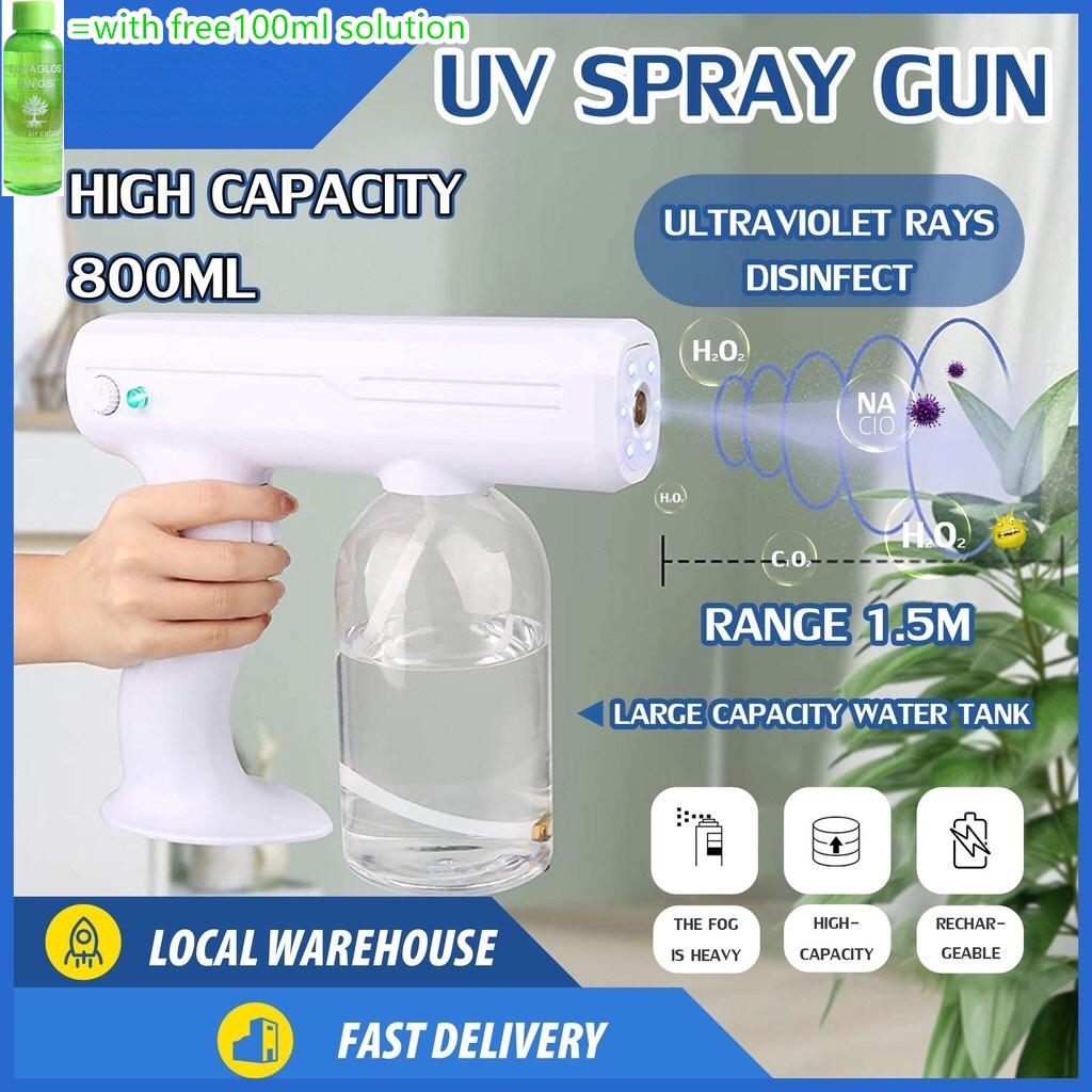 800ML Disinfection Spray Gun Rechargeable Sterilizing Spray Gun Nano ...