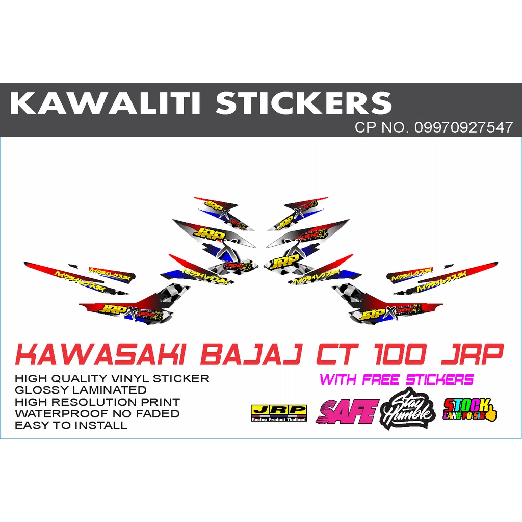 Kawasaki BAJAJ CT100 JRP X Daeng Sai 4 Sticker Decals | Shopee Philippines