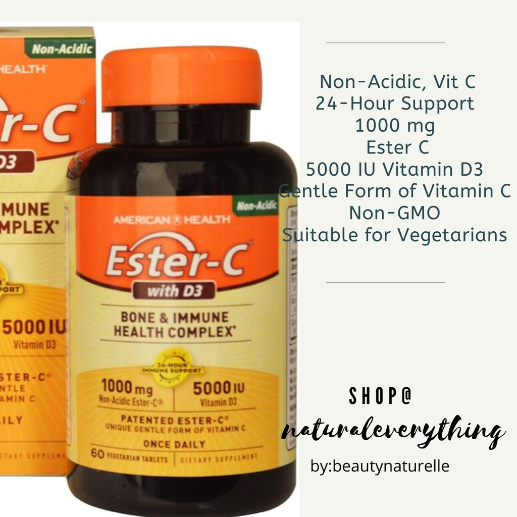 American Health, Ester-C with D3, Bone and Immune Health Complex, 1,000 ...