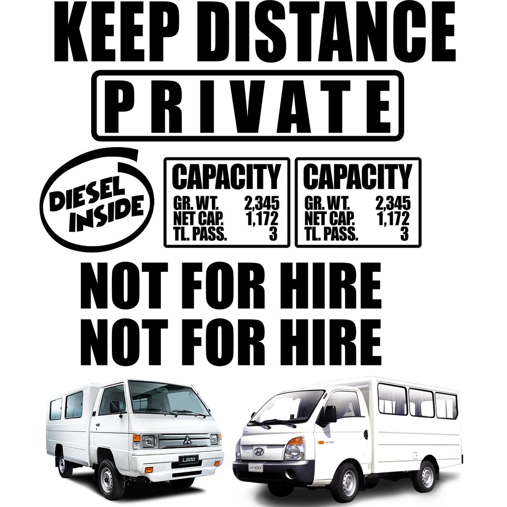 Capacity Car Sticker l300, h100 | Shopee Philippines