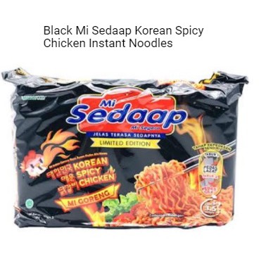 Black Mi Sedaap Korean Spicy Chicken Instant Noodles (5packs) | Shopee ...