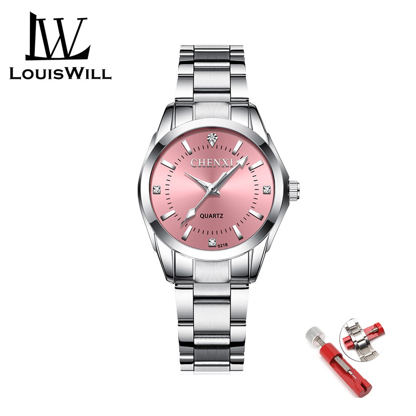 LouisWill Fashion Women Watch Rose Pink Business Classic Quartz Luxury ...