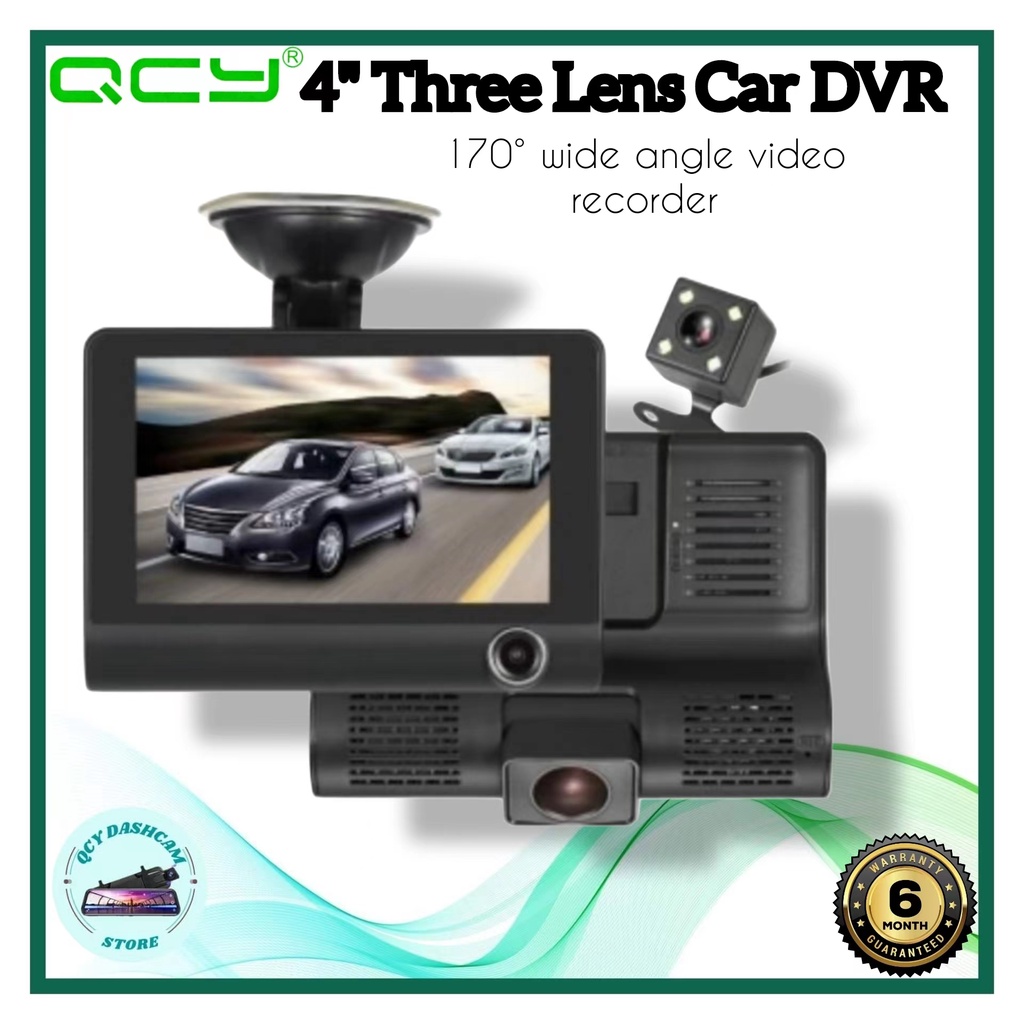 ORIGINAL QCY A27 PRO Triple 3 Lens Car Camera DVR (THREE RECORDING ...