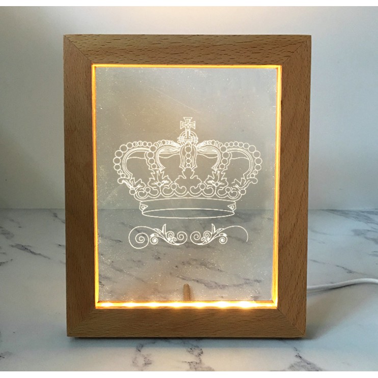 Edge lit acrylic with wood frame | Shopee Philippines