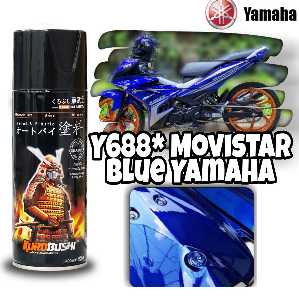 SAMURAI SPRAY PAINT Y688* Movistar Blue Yamaha - (COD) | Shopee Philippines
