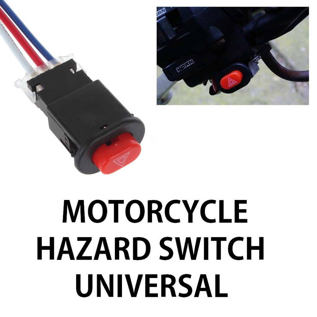 Universal Motorcycle Hazard Light plug Switch ON/OFF Button e-motor ...
