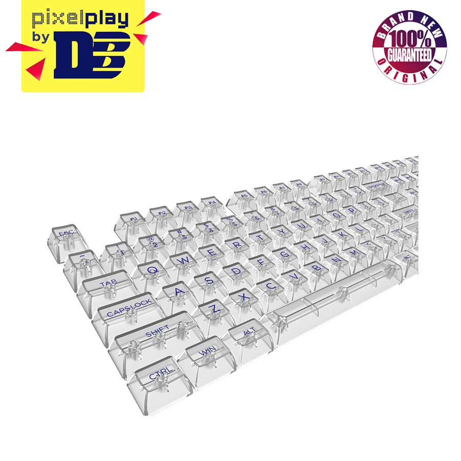 AKKO Clear Full Transparent Keycaps Set ASA 155 Keys Purple Character ...