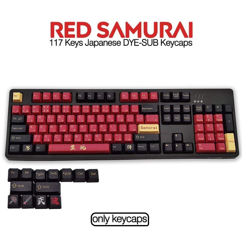 GMK Red Samurai Keycap, 117 Keys PBT Keycaps Cherry Profile DYE-SUB ...