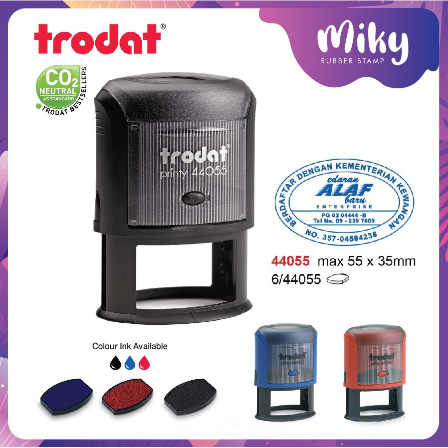 Trodat Self-inked Oval Stamp Rubber Stamp, Trodat 44055. Hight Quality Company Chop. | Shopee ...