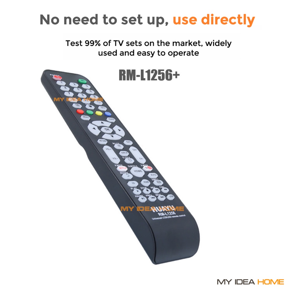 Huayu RM-L1256+ Universal Smart TV Remote Control with Home, Netflix ...