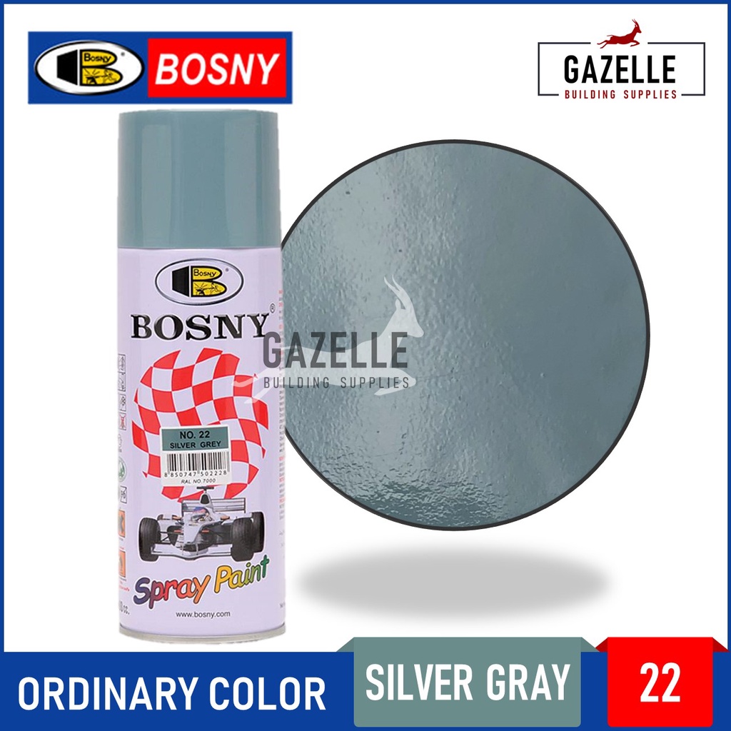 Bosny Ordinary Color Acrylic Spray Paint - 22 Silver Grey | Shopee ...