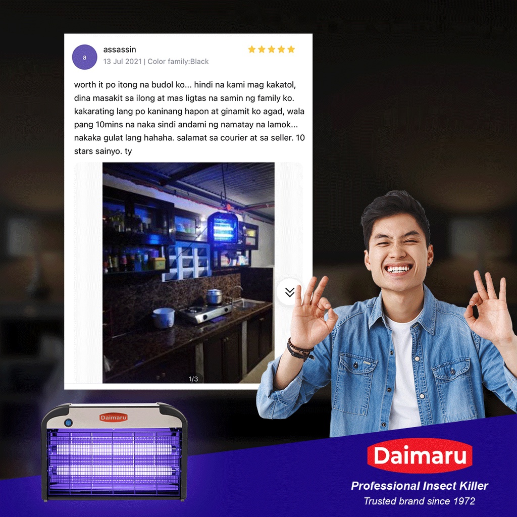 UV Mosquito Killer Anti Dengue DAIMARU BT2X10W Home Office Pest Control ...