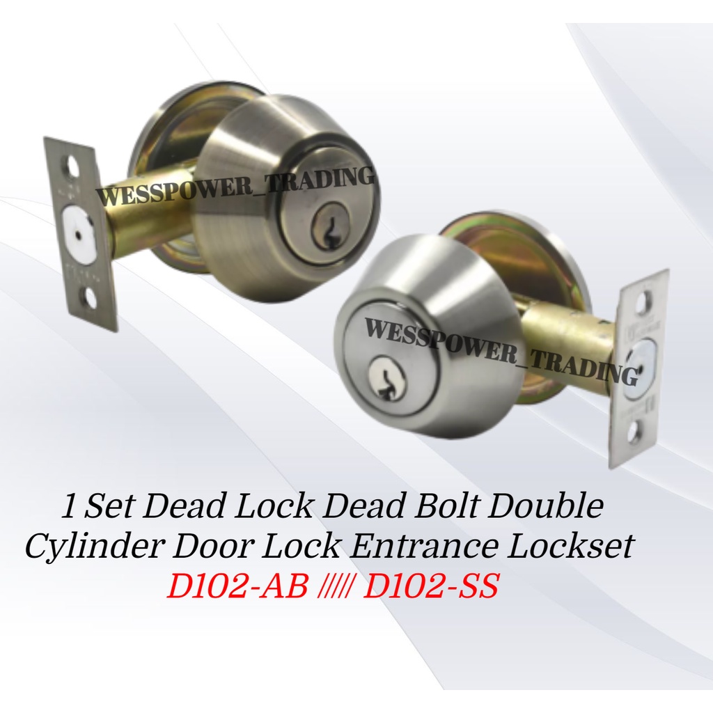 WPT-5405 1 Set Dead Lock Dead Bolt Double Cylinder High Door Lock ...