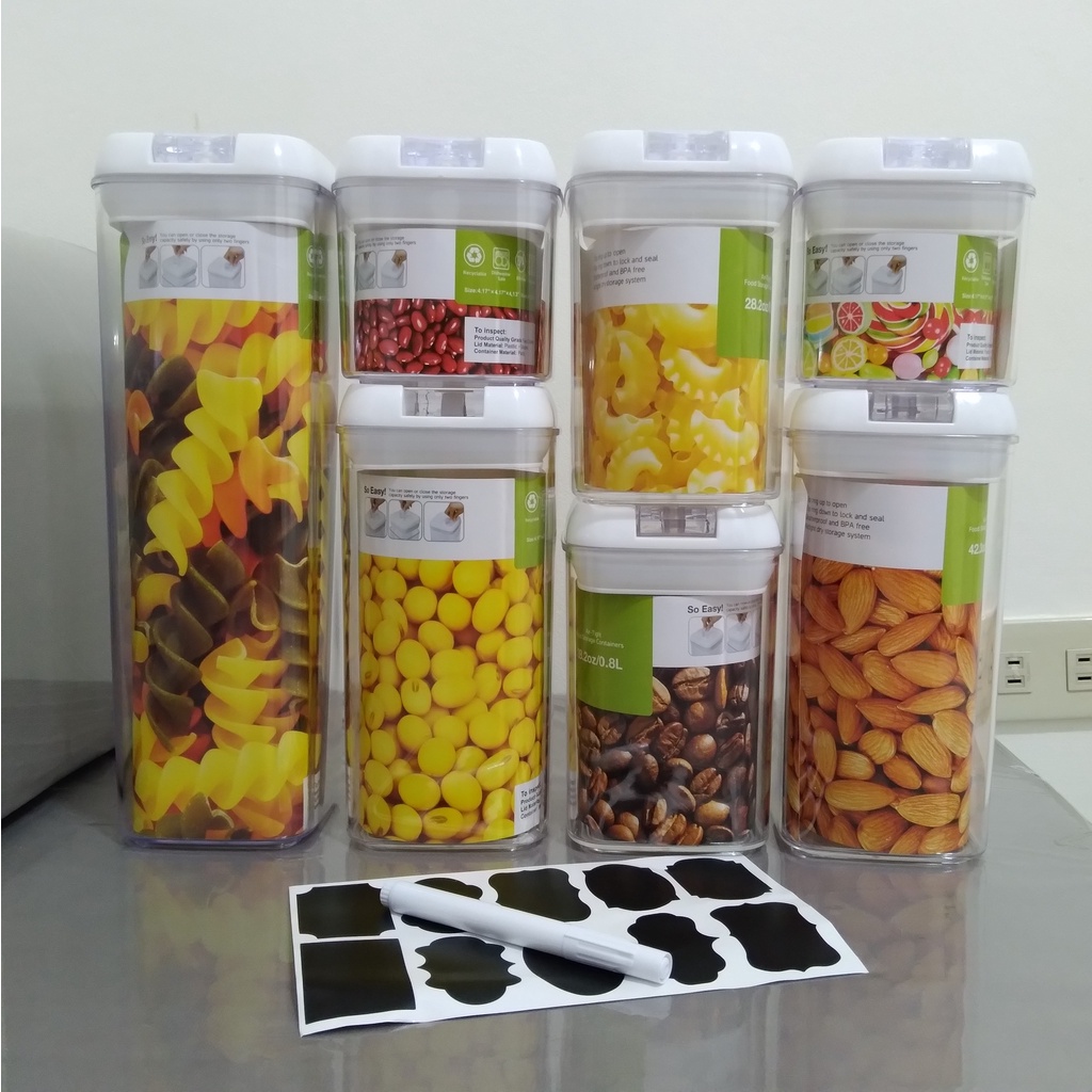 Food Storage Container Set 7pcs/Set with Free Sticker Label | Shopee ...