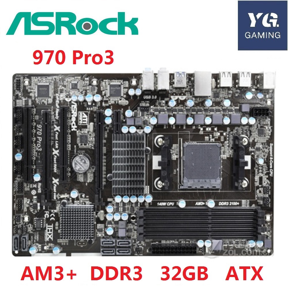 ASRock 970 Pro3 Original Used Desktop for AMD 970 Motherboard Socket ...