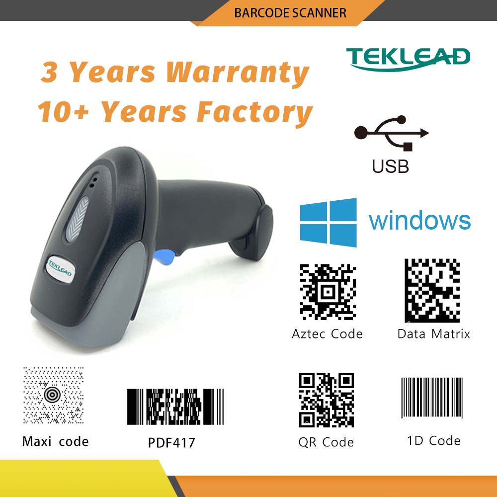 Teklead POS Scanner Bar Code Reader 1D 2D QR Data Matrix Maxicode MicroPDF417 Aztec Composite ...