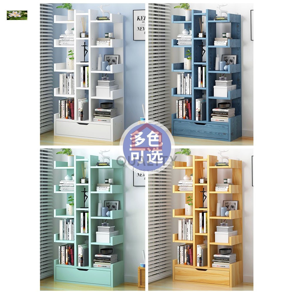 Tree Bookcase, 15 layer Open Bookshelf, Freestanding Display Shelf Wood ...