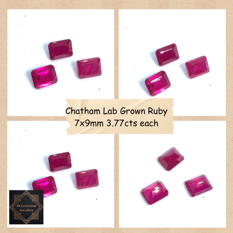 Emerald Cut Chatham Lab Grown Ruby | Shopee Philippines