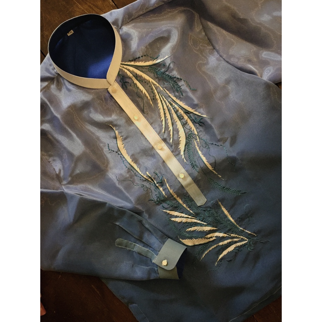 monochromatic navy blue barong tagalog | Shopee Philippines