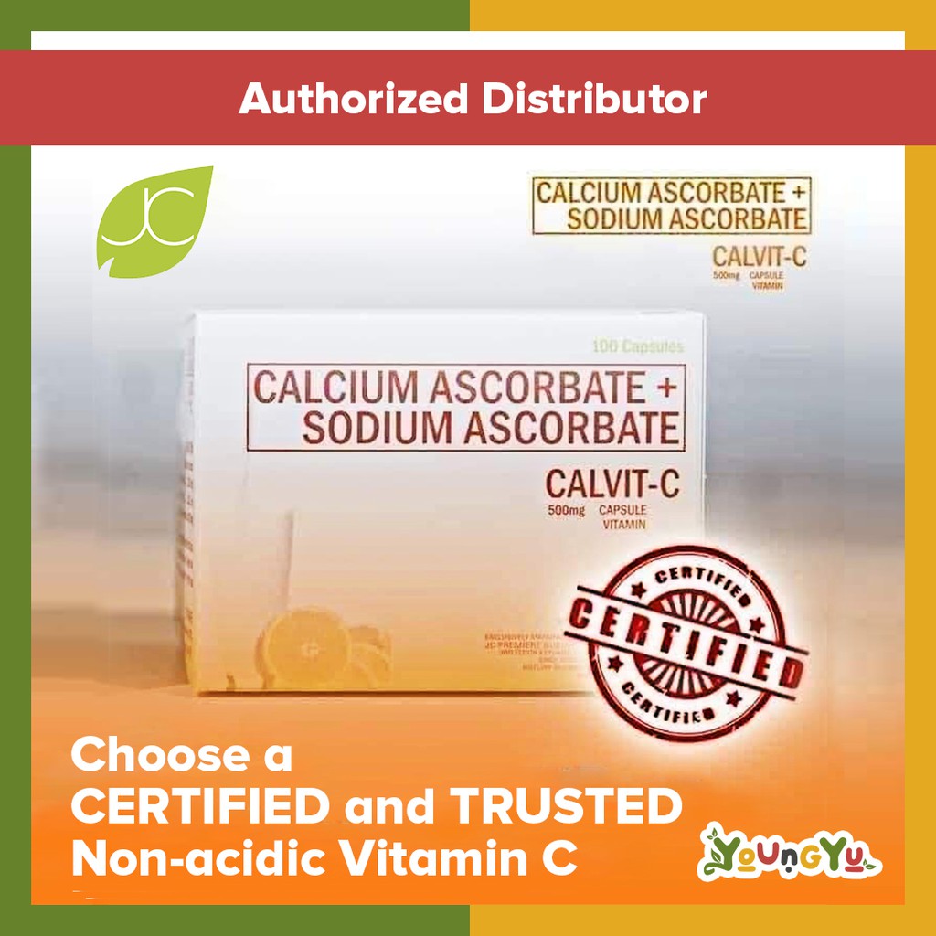 Authentic Calvit-C Vitamin 100 Capsules Jc Premiere (Non-Acidic ...