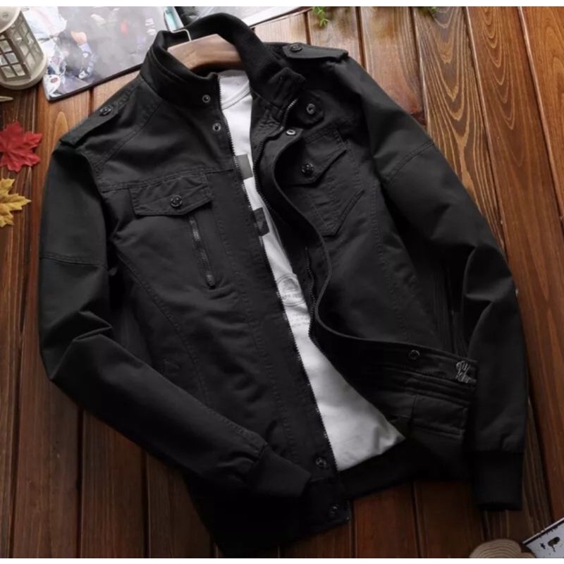 Plain Tactical Jacket With Zipper For Men'Women | Shopee Philippines