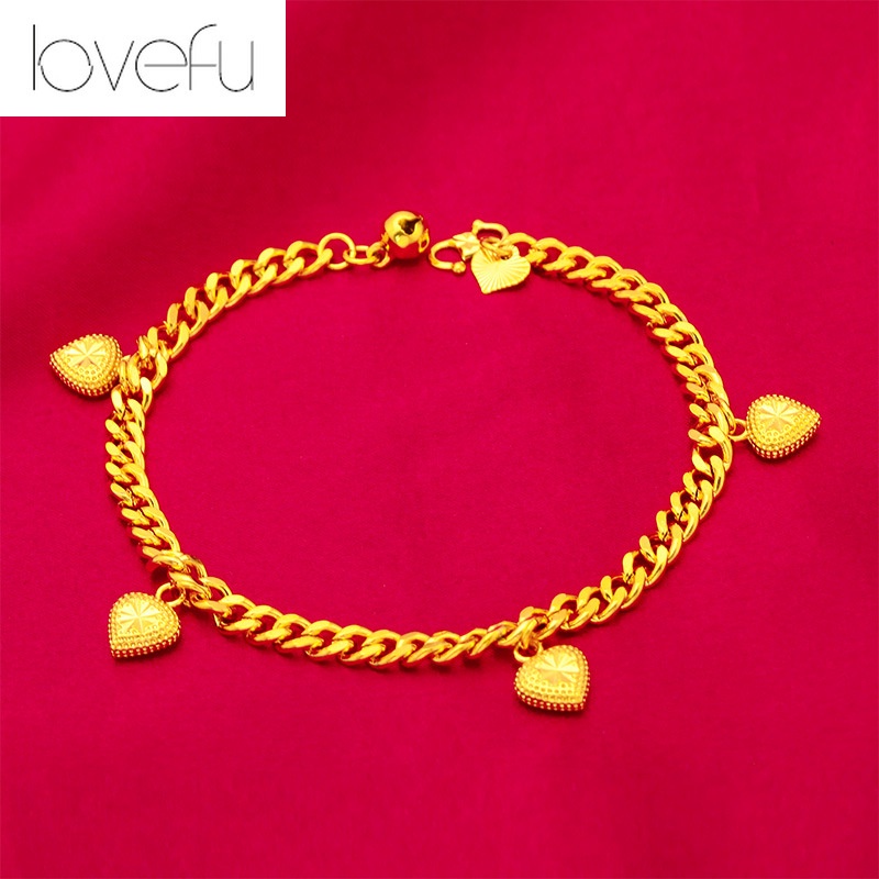Original 18k Saudi Gold Pawnable Legit Small Heart Bracelet Flat 5mm ...