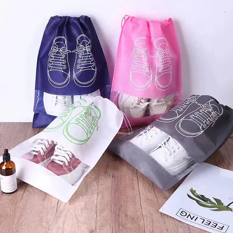 【Crystal】Non-Woven Drawstring Shoes Storage Bags Travel Shoe Bags with ...